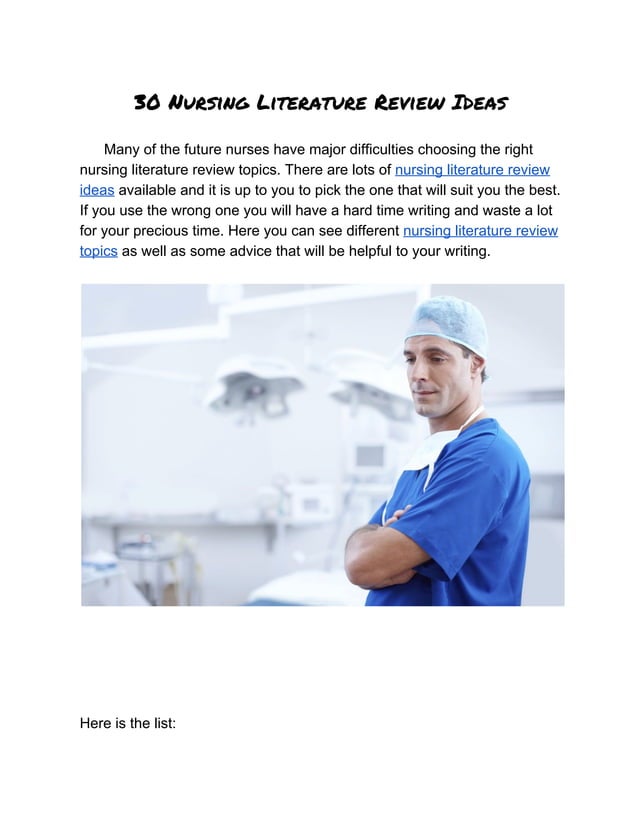 30 Nursing Literature Review Ideas | PDF | Parenting Babies and ...