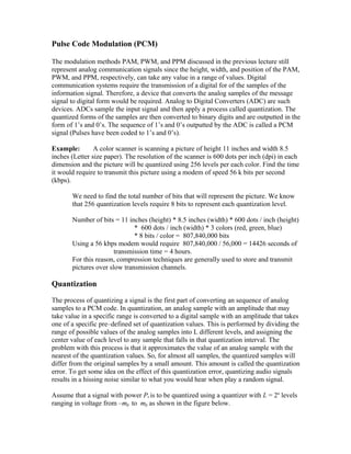 Pulse code modulation and Quantization | PDF