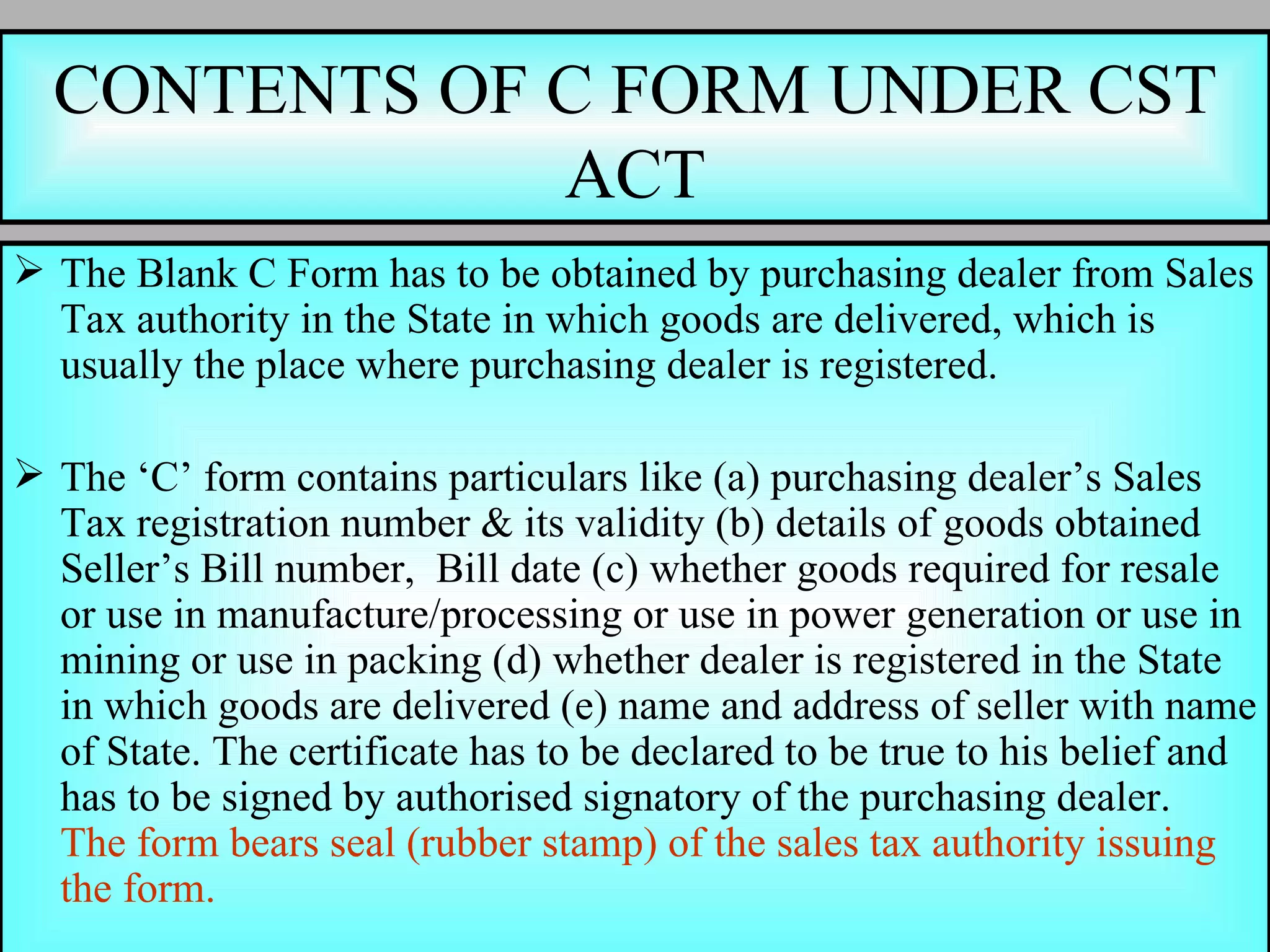 Presentation On C Form | PPT