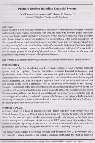 30 primary dealers in indian financial system | PDF