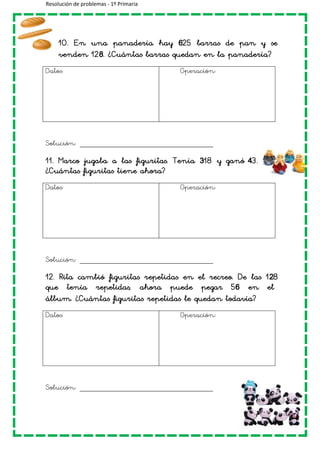 30Problemaspara el primer grado de primaria | PDF