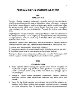 Sk po 004 ttg po pedoman disiplin apoteker indonesia | PDF