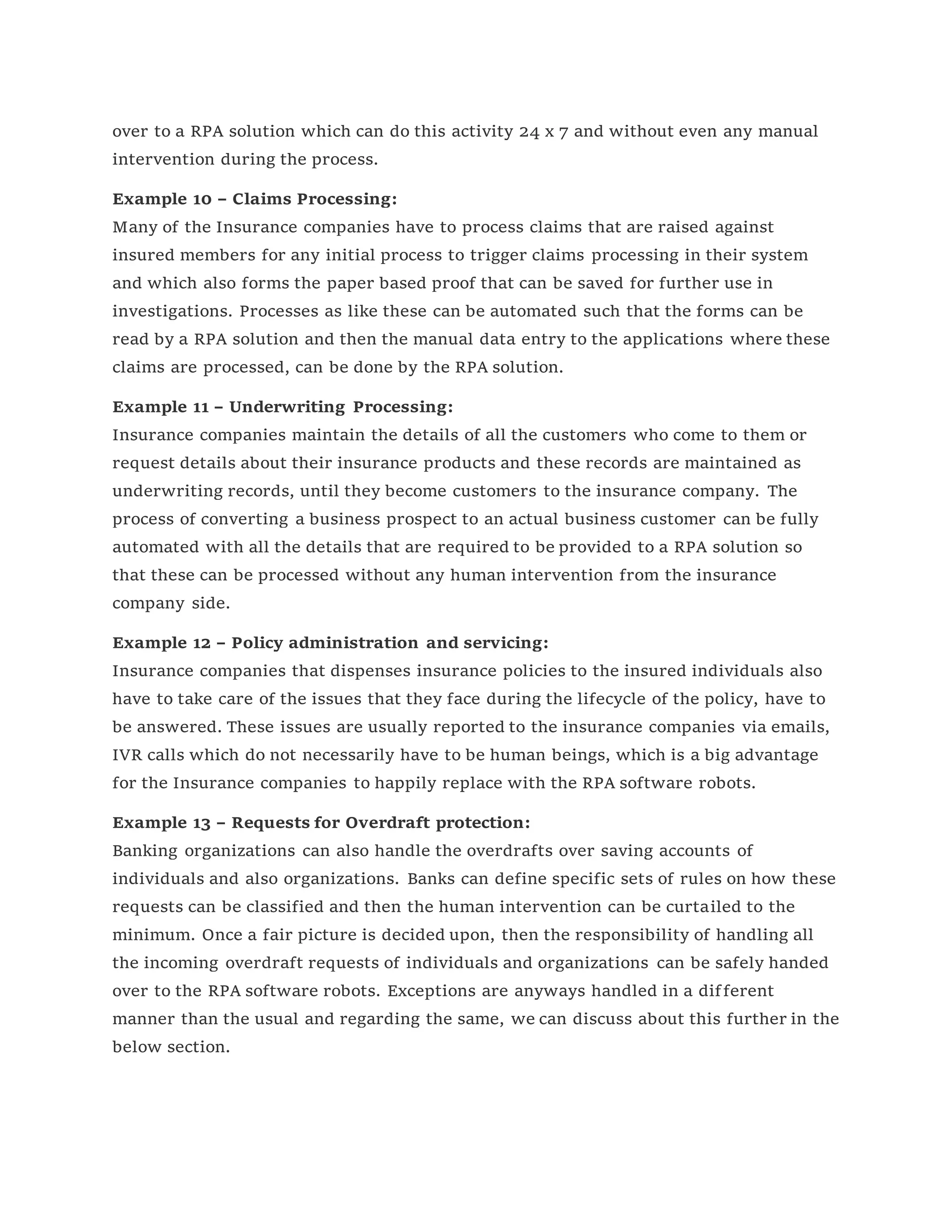 30 robotic process automation examples | DOCX