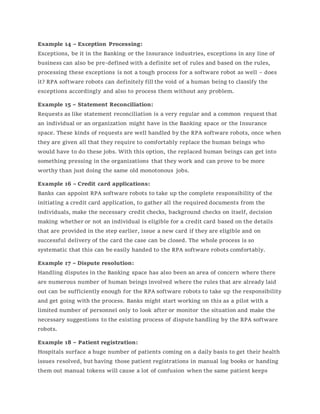 30 robotic process automation examples | DOCX | Robotics | Technology ...