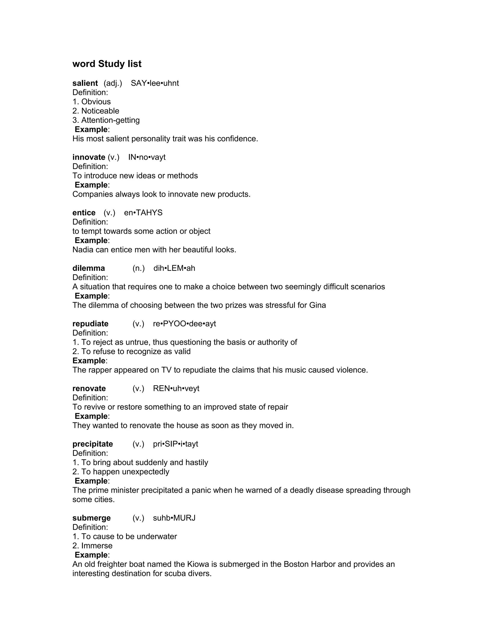 30 sat words list | RTF | Remodeling & Construction | Home & Garden