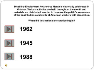 Disability Awareness Month Activities