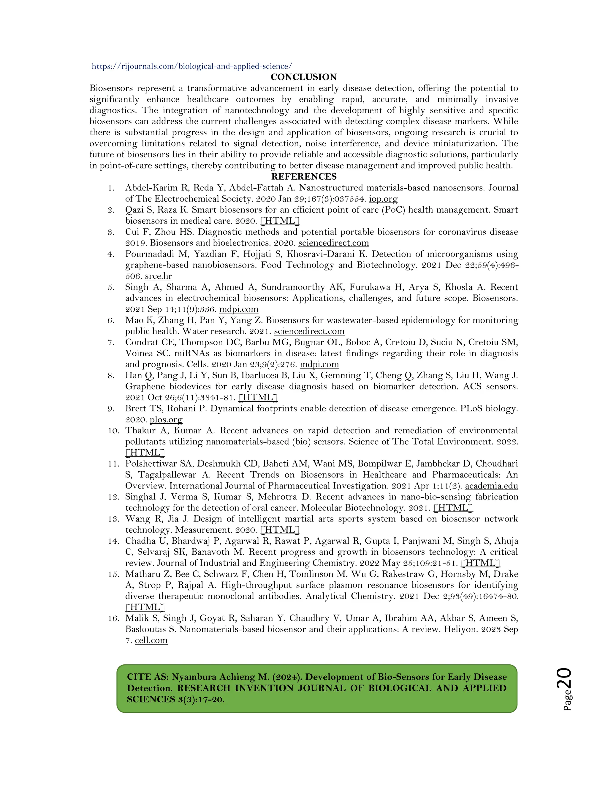 Development of Bio-Sensors for Early Disease Detection (www.kiu.ac.ug ...