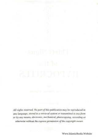 30 Signs of the Hypocrites by Aa'id al-Qarnee | PDF