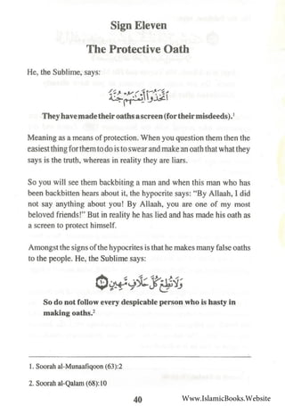 30 Signs of the Hypocrites by Aa'id al-Qarnee | PDF