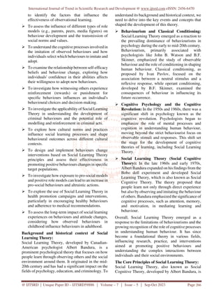 Social Learning Theory An Overview and Application in Understanding ...