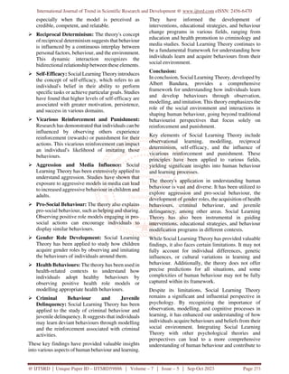 Social Learning Theory An Overview and Application in Understanding ...