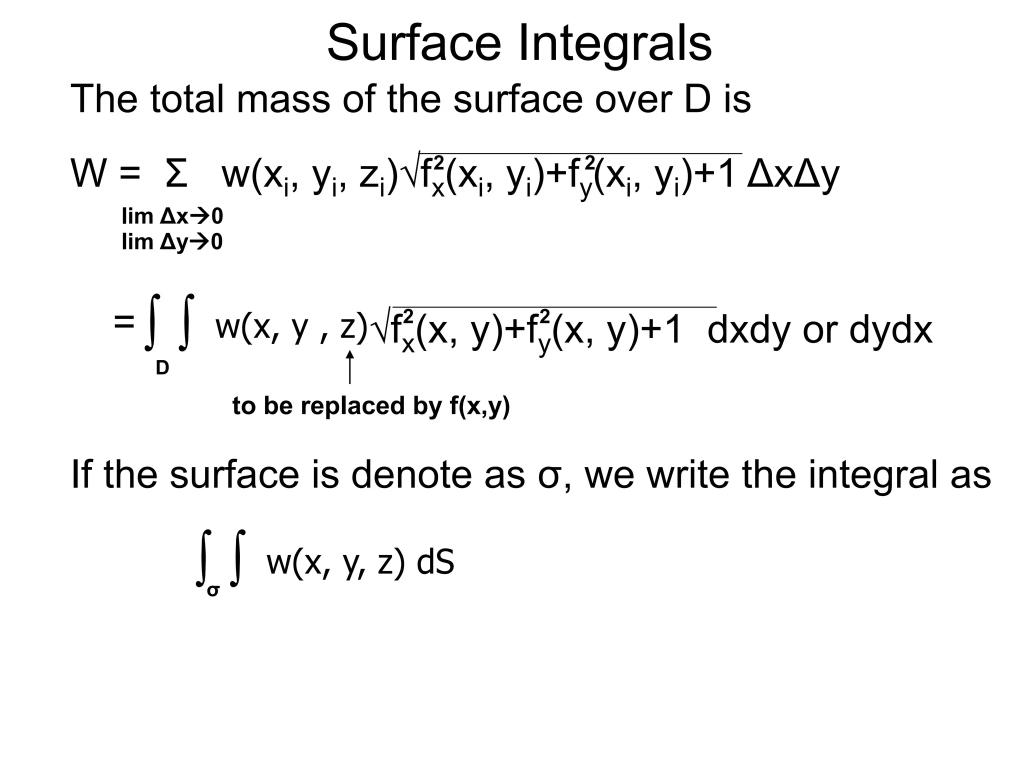 30 surface integrals | PPTX