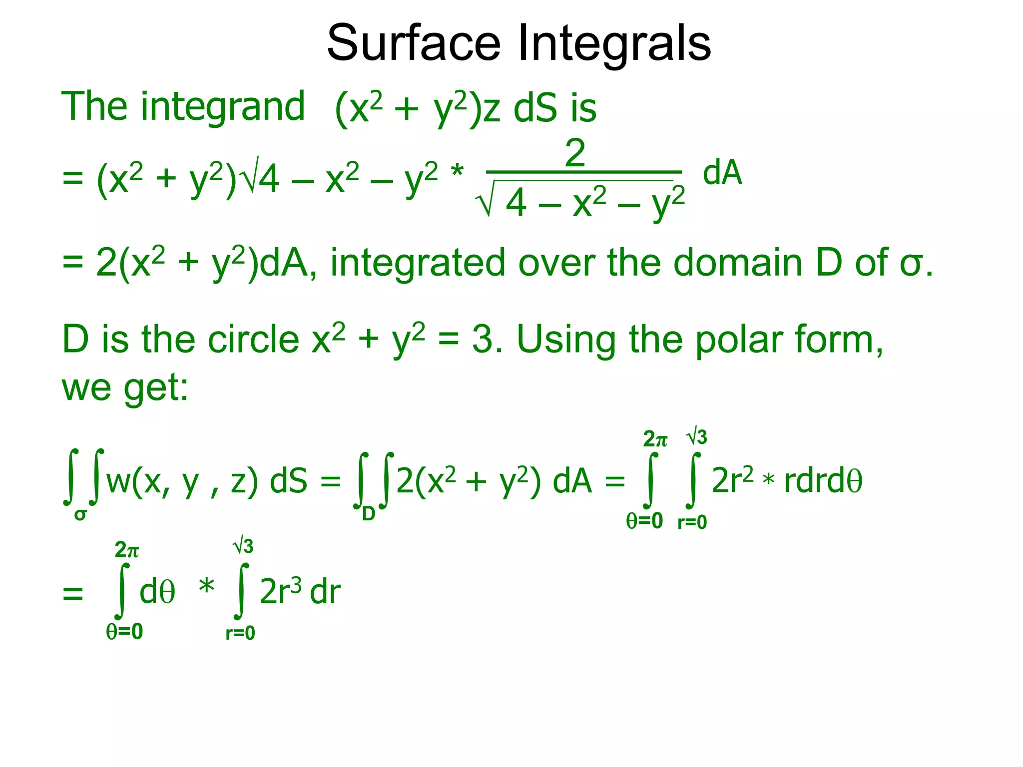 30 surface integrals | PPTX