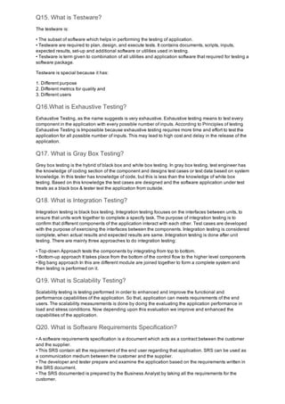 30 testing interview questions for experienced | PDF