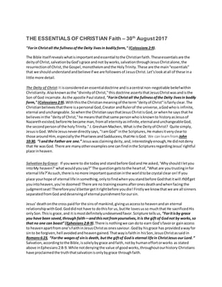 30th August 2017 - The essentials of Christian Faith | DOCX