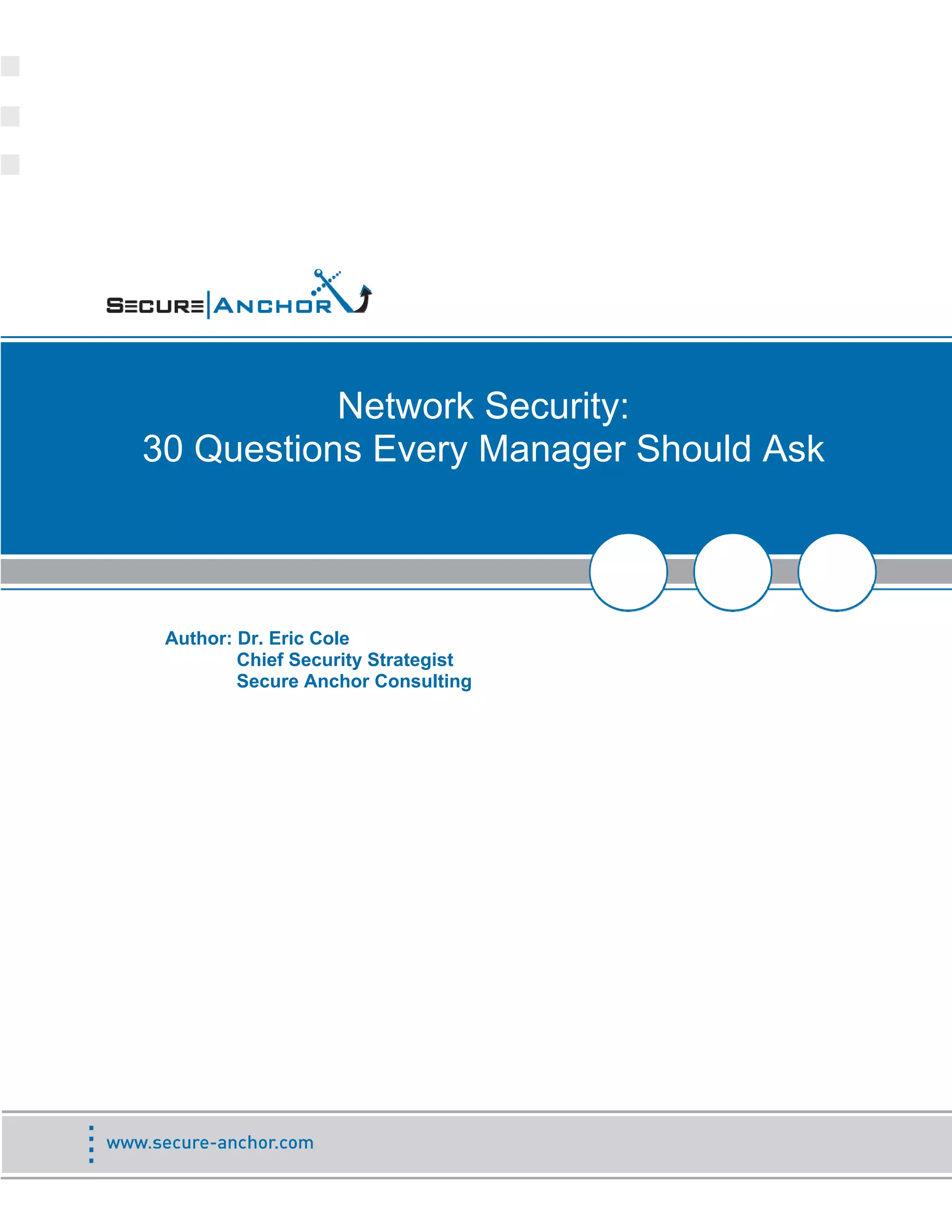 Dr. Eric Cole - 30 Things Every Manager Should Know | PDF