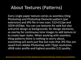 30 tileable paper textures | PPTX
