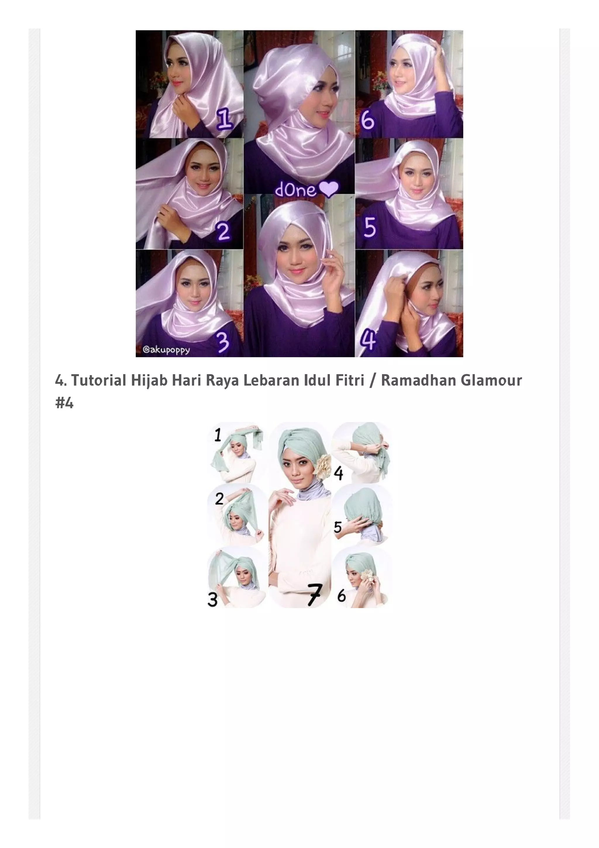 30 tutorial hijab hari raya lebaran idul fitri, ramadhan terbaru 2016 | PDF