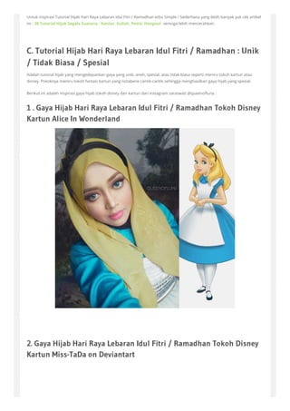 30 tutorial hijab hari raya lebaran idul fitri, ramadhan terbaru 2016 | PDF