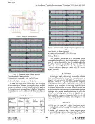 Low Power VLSI Design of Modified Booth Multiplier | PDF