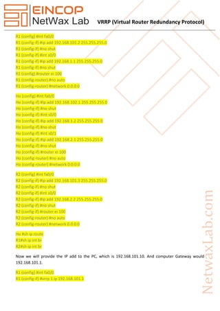 VRRP (virtual router redundancy protocol) | PDF | Computer Networking | Computing