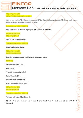 VRRP (virtual router redundancy protocol) | PDF | Computer Networking | Computing