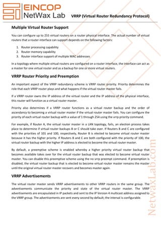 VRRP (virtual router redundancy protocol) | PDF | Computer Networking | Computing