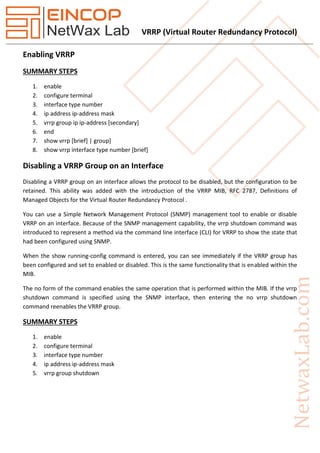 VRRP (virtual router redundancy protocol) | PDF | Computer Networking | Computing