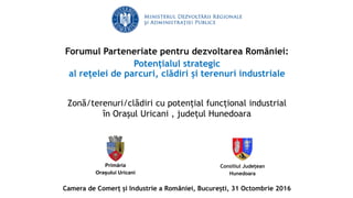Zonă/terenuri/clădiri cu potențial funcțional industrial în Orașul ...