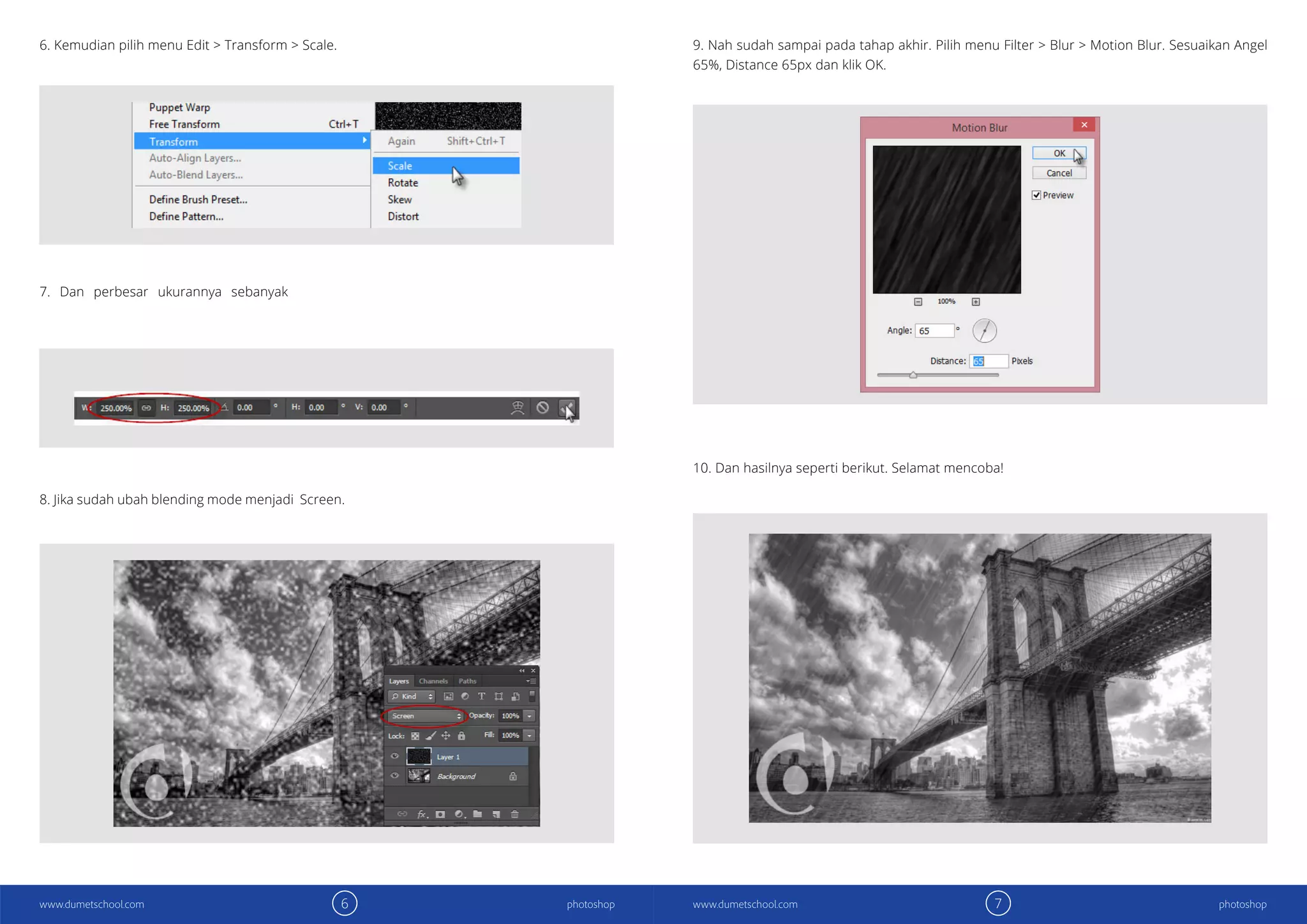 Membuat Efek Hujan Dengan Photoshop | PDF