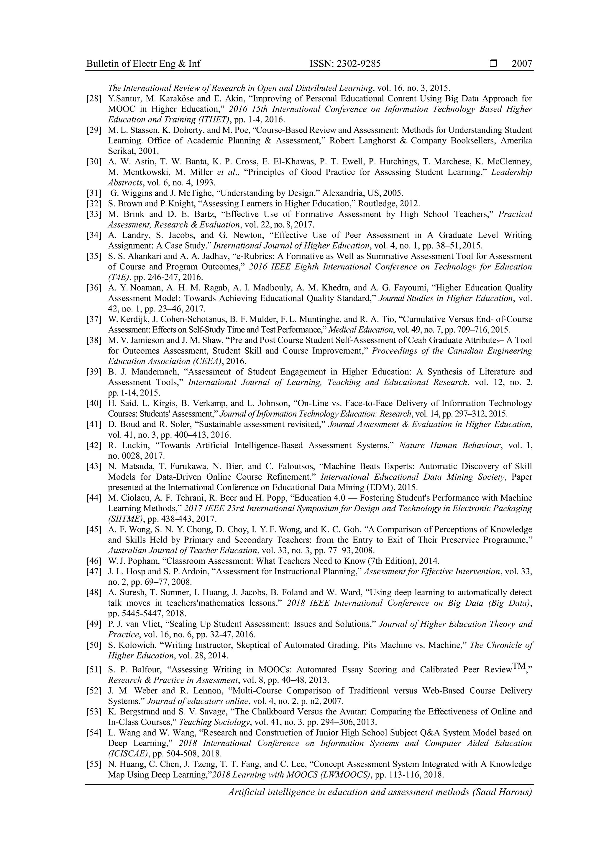 Artificial intelligence in education and assessment methods | PDF ...