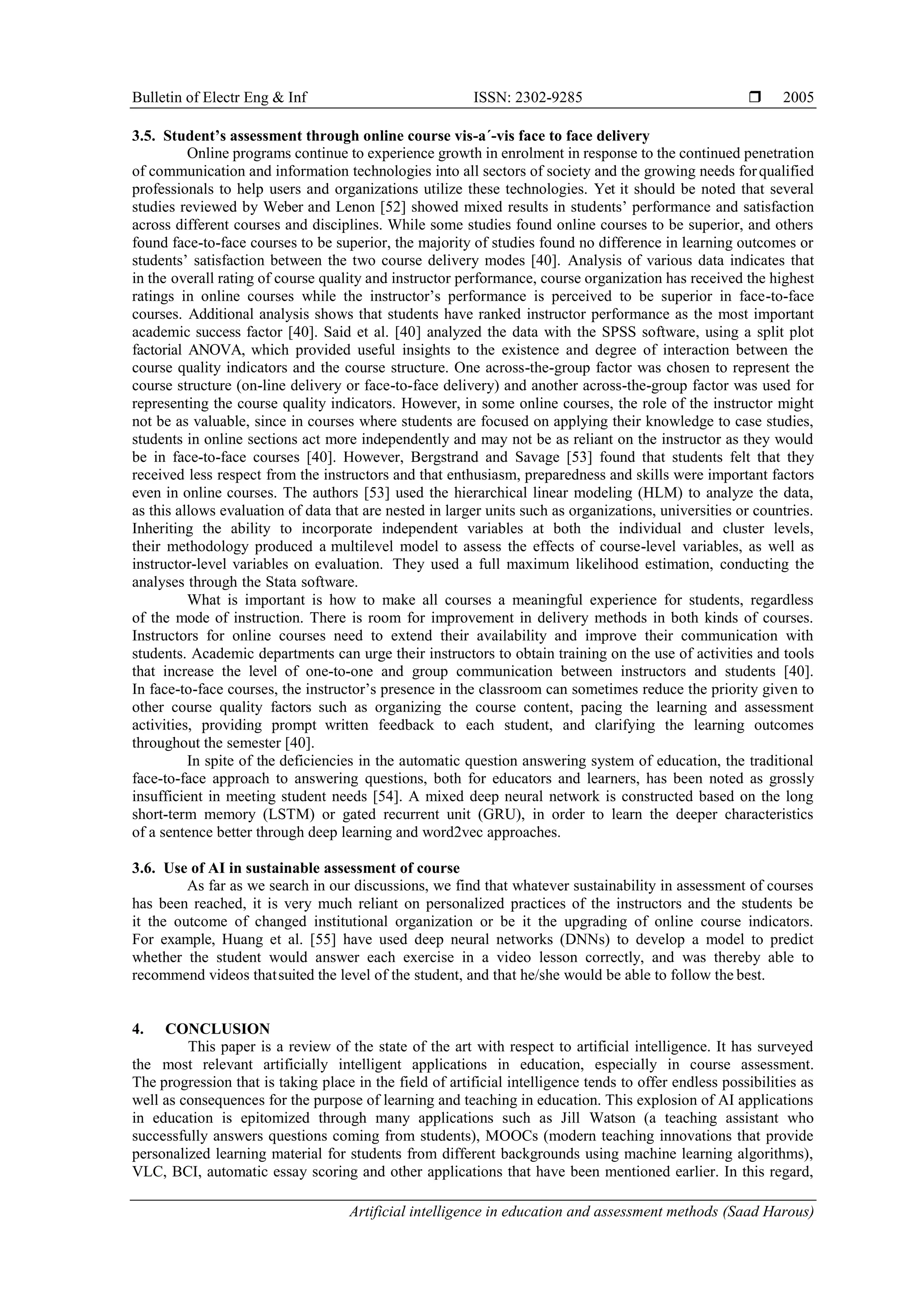 Artificial intelligence in education and assessment methods | PDF ...