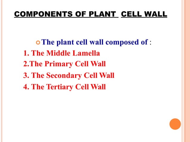 Plant Cell wall Structure | PPTX
