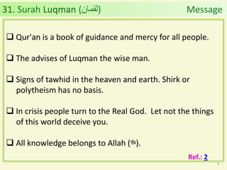 Al Quran (Chapter 31): Surah Luqman [Prophet Luqman (as)] | PDF
