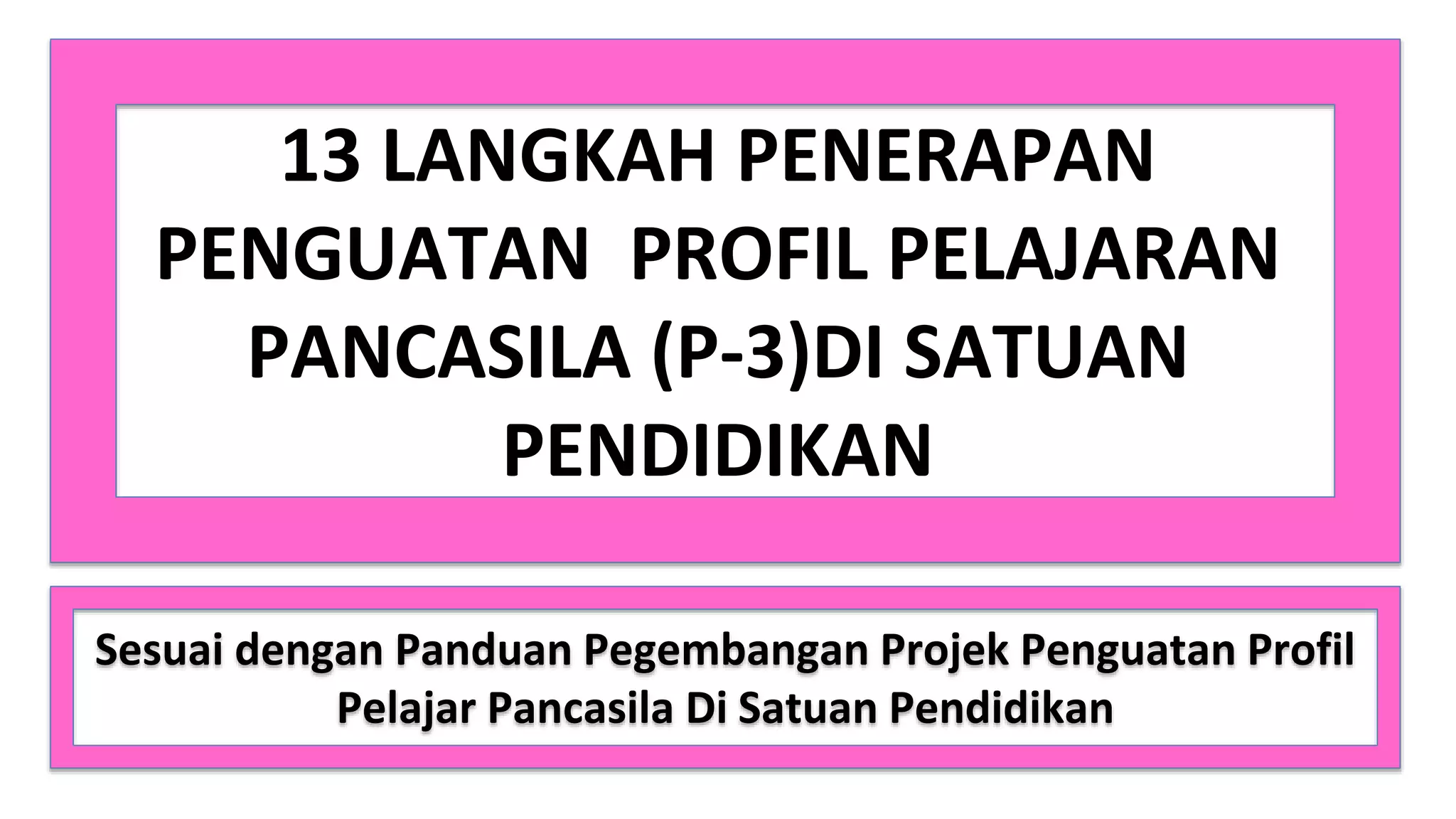 Langkah Penerapan Penguatan Proyek Profil Pelajar Pancasila di Satuan ... Langkah Penerapan Penguatan Proyek Profil Pelajar Pancasila di Satuan ...