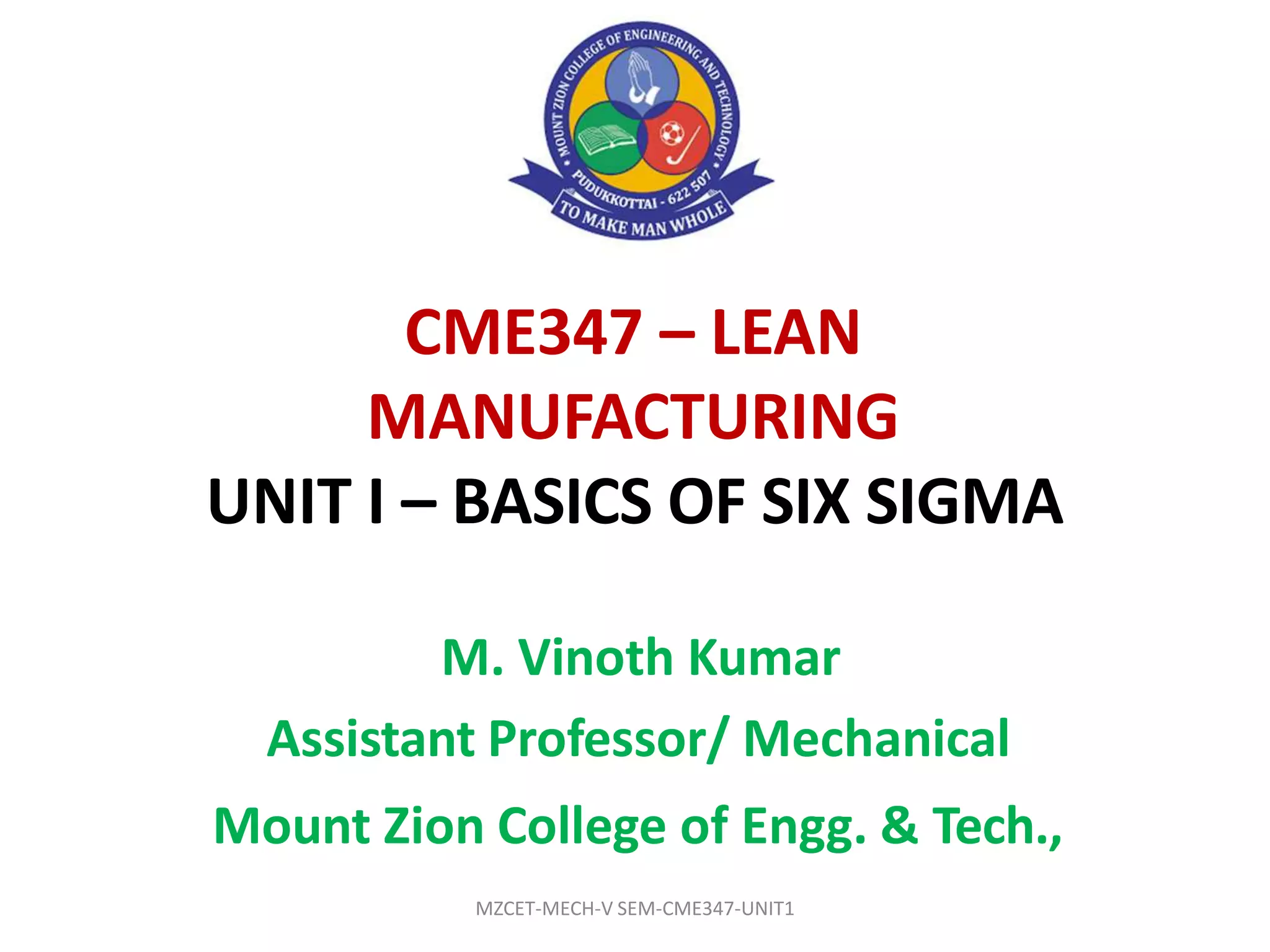 Lean Manufacturing Unit I | PPTX