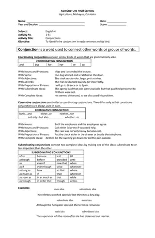 31 conjunction | DOCX | Gardening | Home & Garden