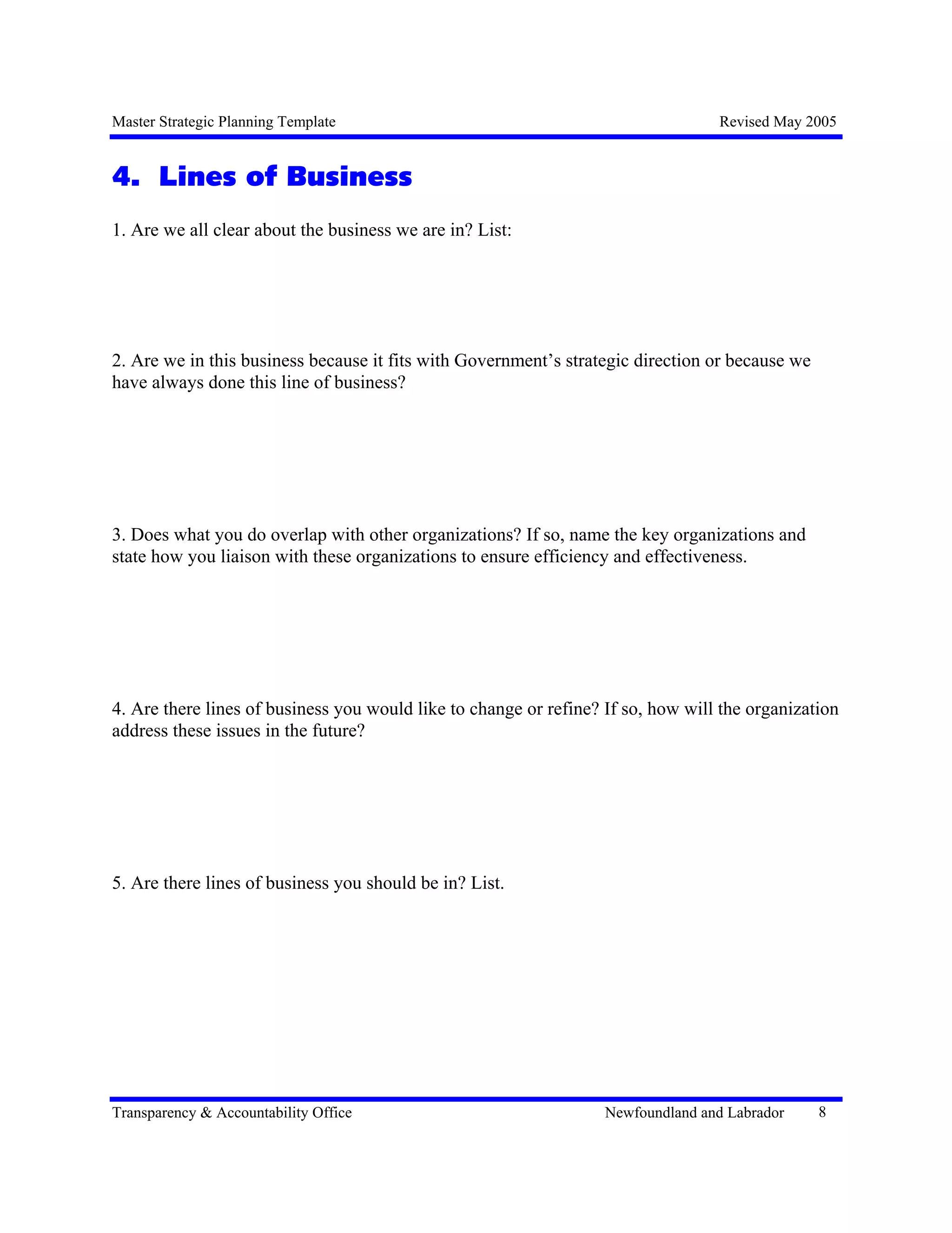 31. Excellence In Strategic Planning Master Temp Strategic Plan | PDF