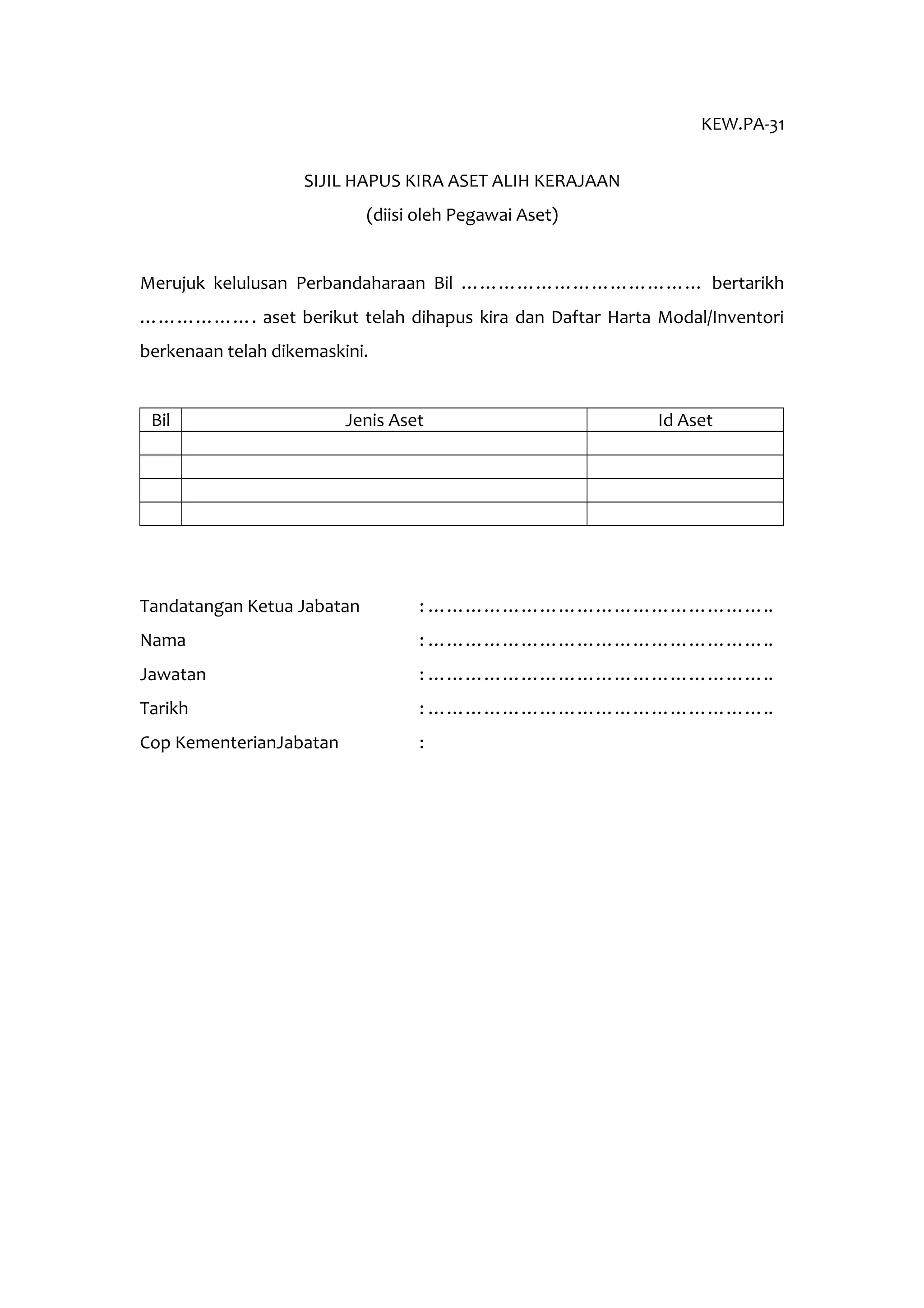 31.kew.pa 31 (sijil hapus kira aset alih) | DOC