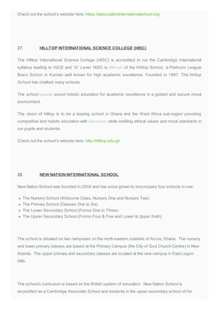 31 POPULAR INTERNATIONAL SCHOOLS IN GHANA YOU MUST KNOW | PDF