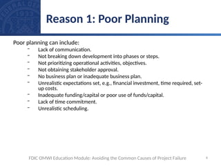 AVOIDING THE COMMON CAUSES OF PROJECT FAILURE | PPT