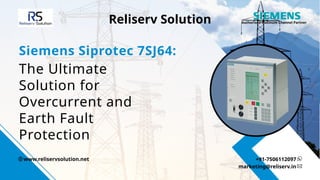 Siemens Siprotec 7SJ64: The Ultimate Solution for Overcurrent and Earth ...
