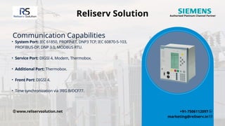 Siemens Siprotec 7SJ64: The Ultimate Solution for Overcurrent and Earth ...