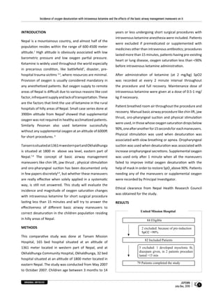 Incidence of oxygen desaturation with intravenous ketamine | PDF ...