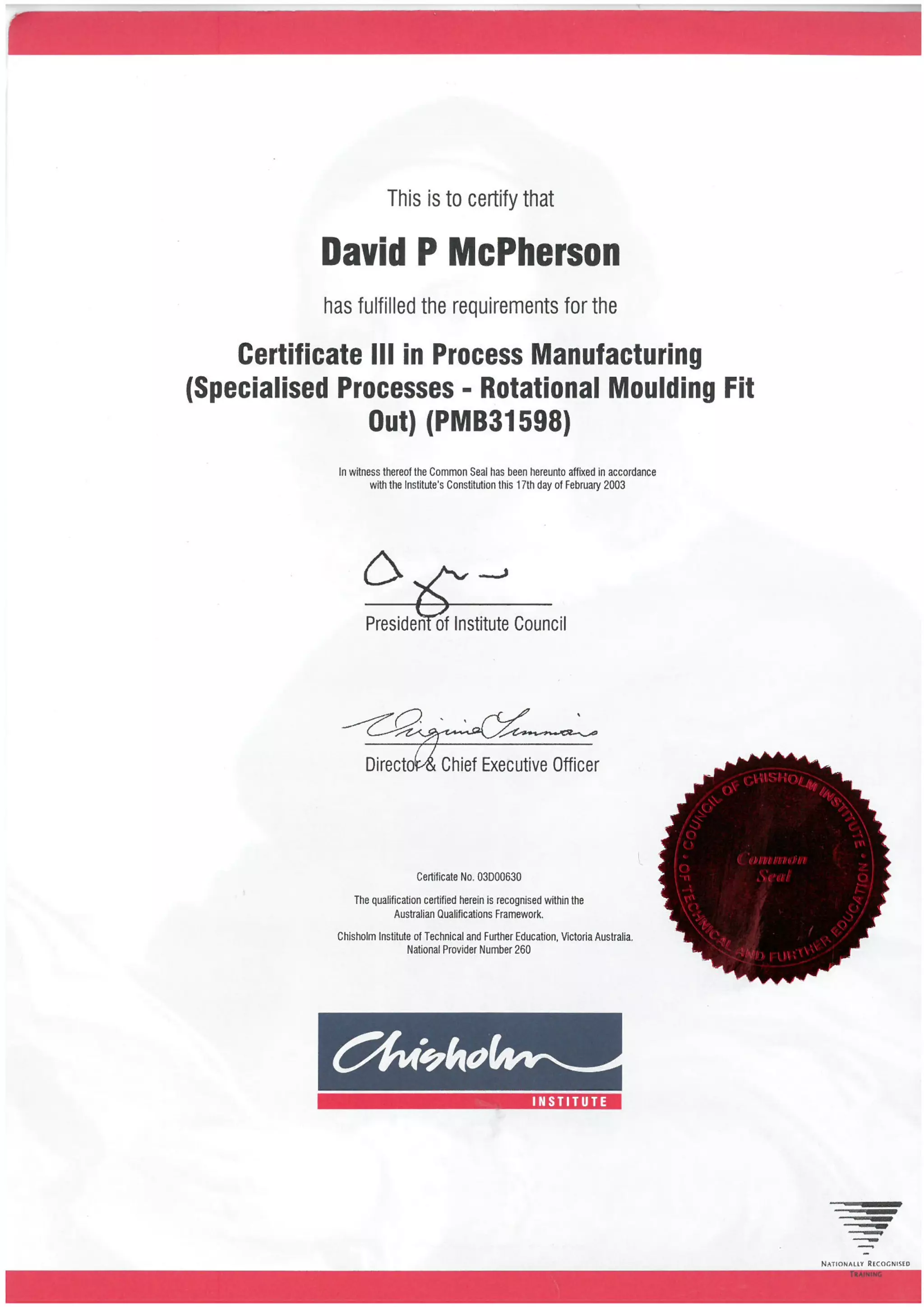 Certificate III in rotomoulding | PDF