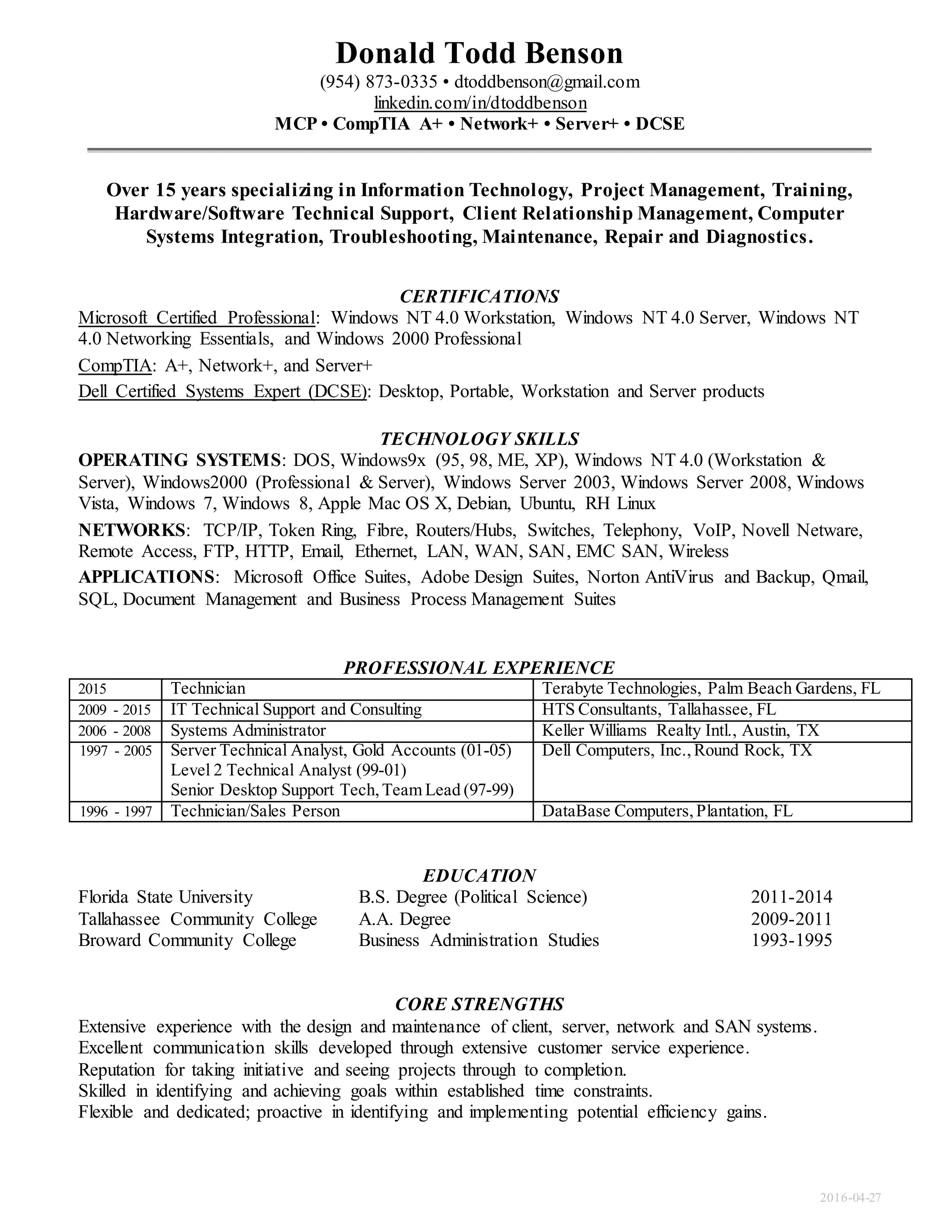 donald benson-resume | DOCX
