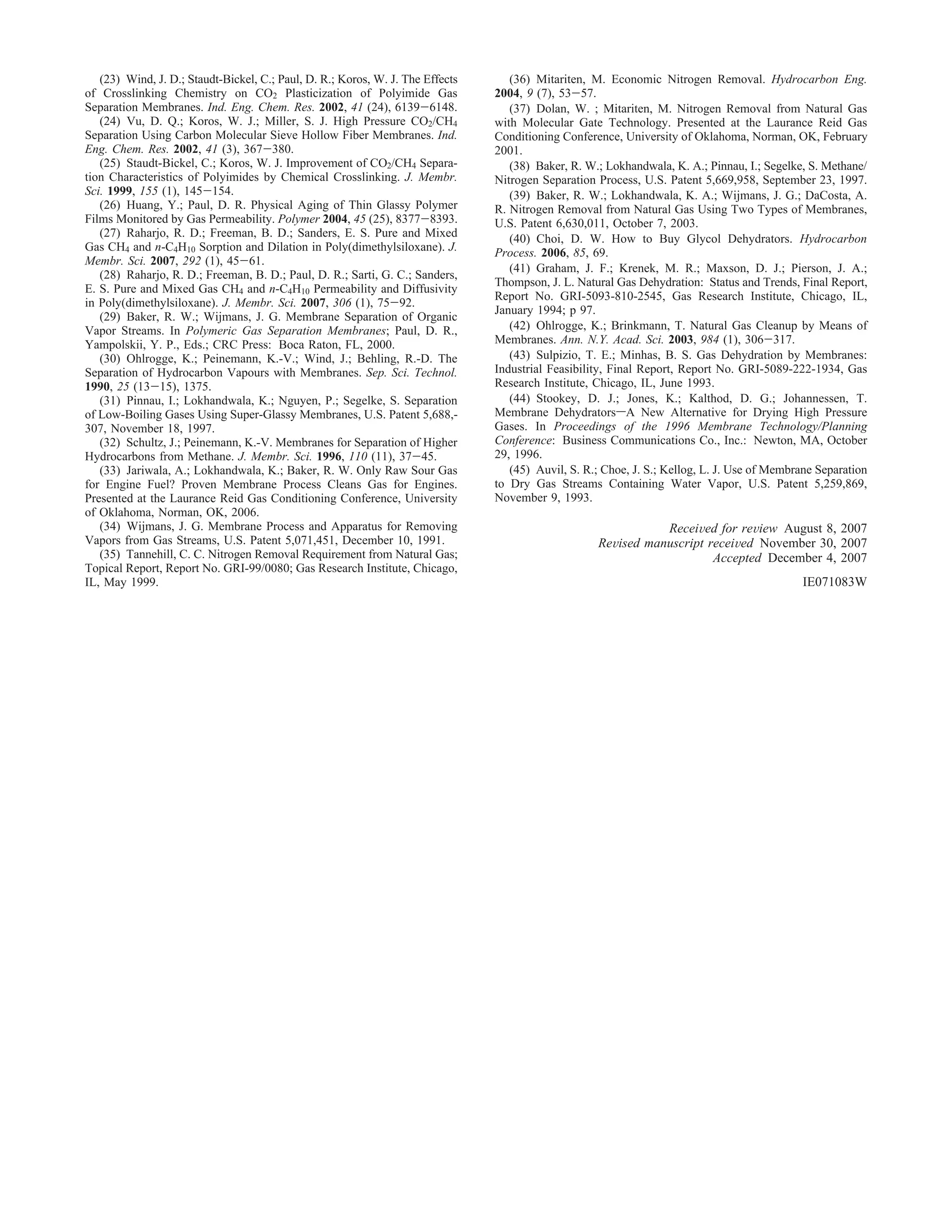 Natural Gas Processing with Membranes: An Overview | PDF