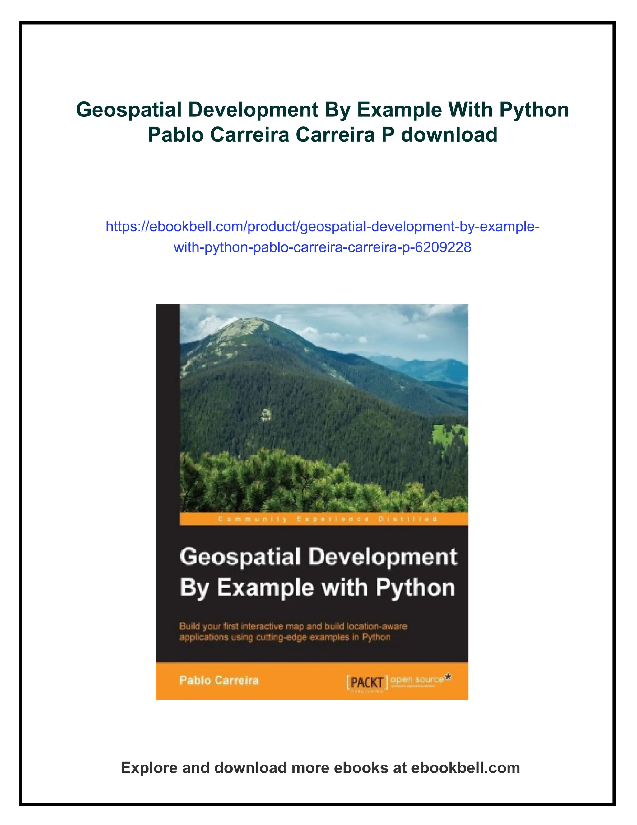 Geospatial Development By Example With Python Pablo Carreira Carreira P ...