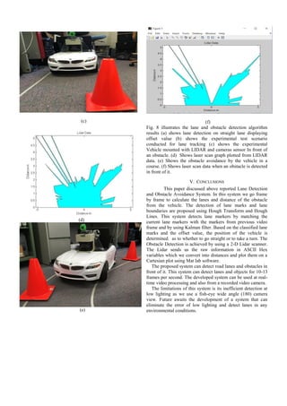 Lane Detection and Obstacle Aviodance | PDF