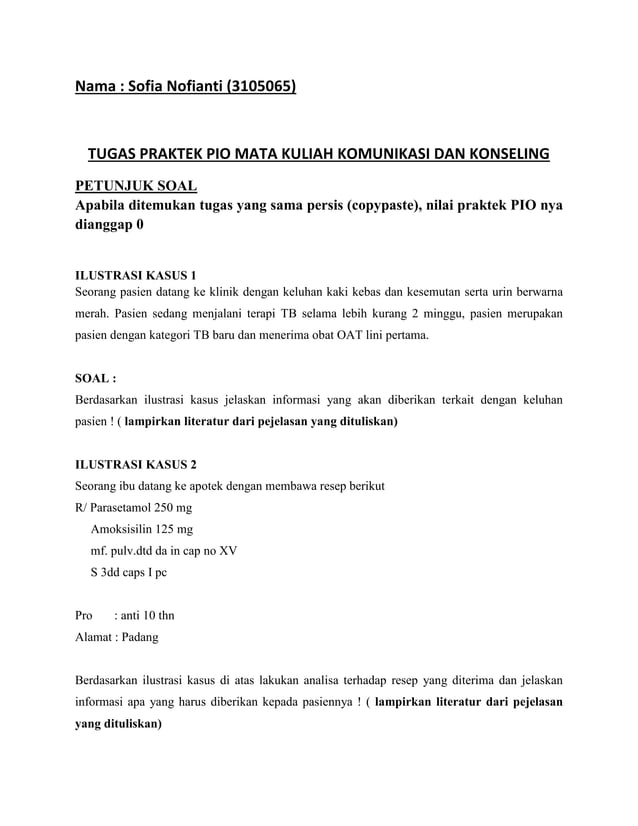 PIO OBAT SOFIA | PDF
